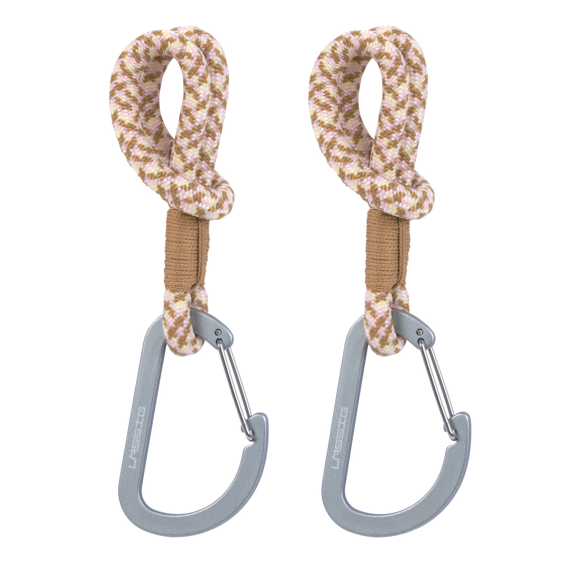 Stroller Hooks MIX (2 pcs) - Cord, camel vanilla | Lässig