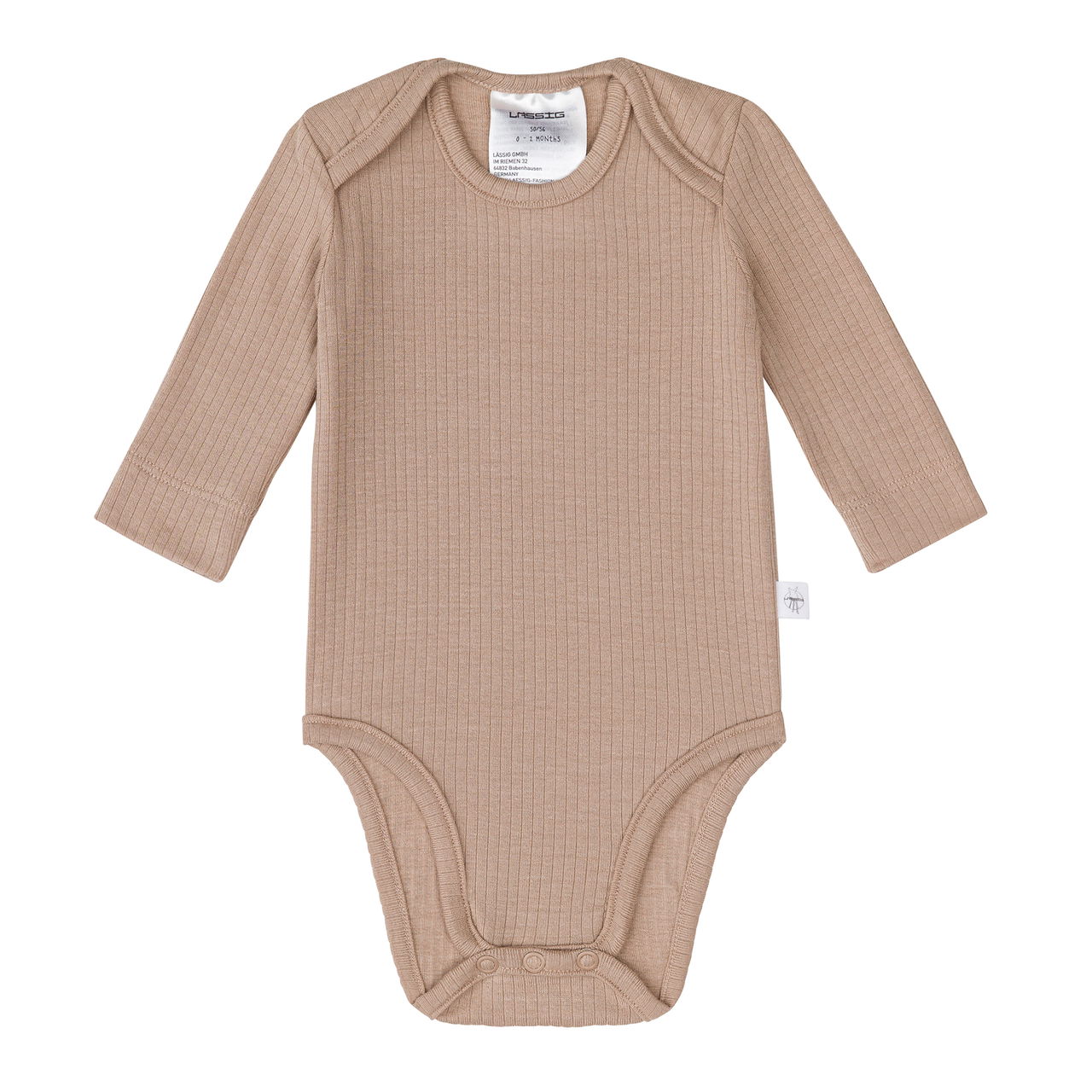 Long Sleeve Bab Body - Eucalyptus Ribbed, Mushroom | Lässig