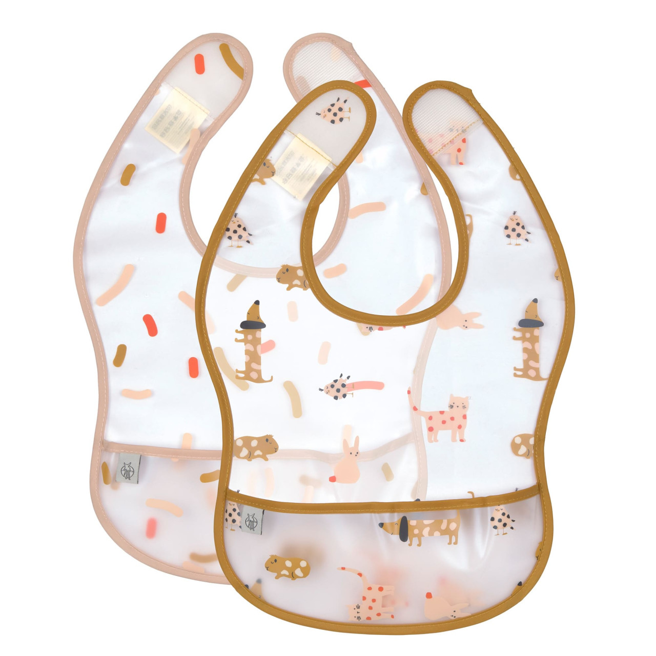 Wipeable bibs (2 pcs), Little Mateys royal blue | Lässig