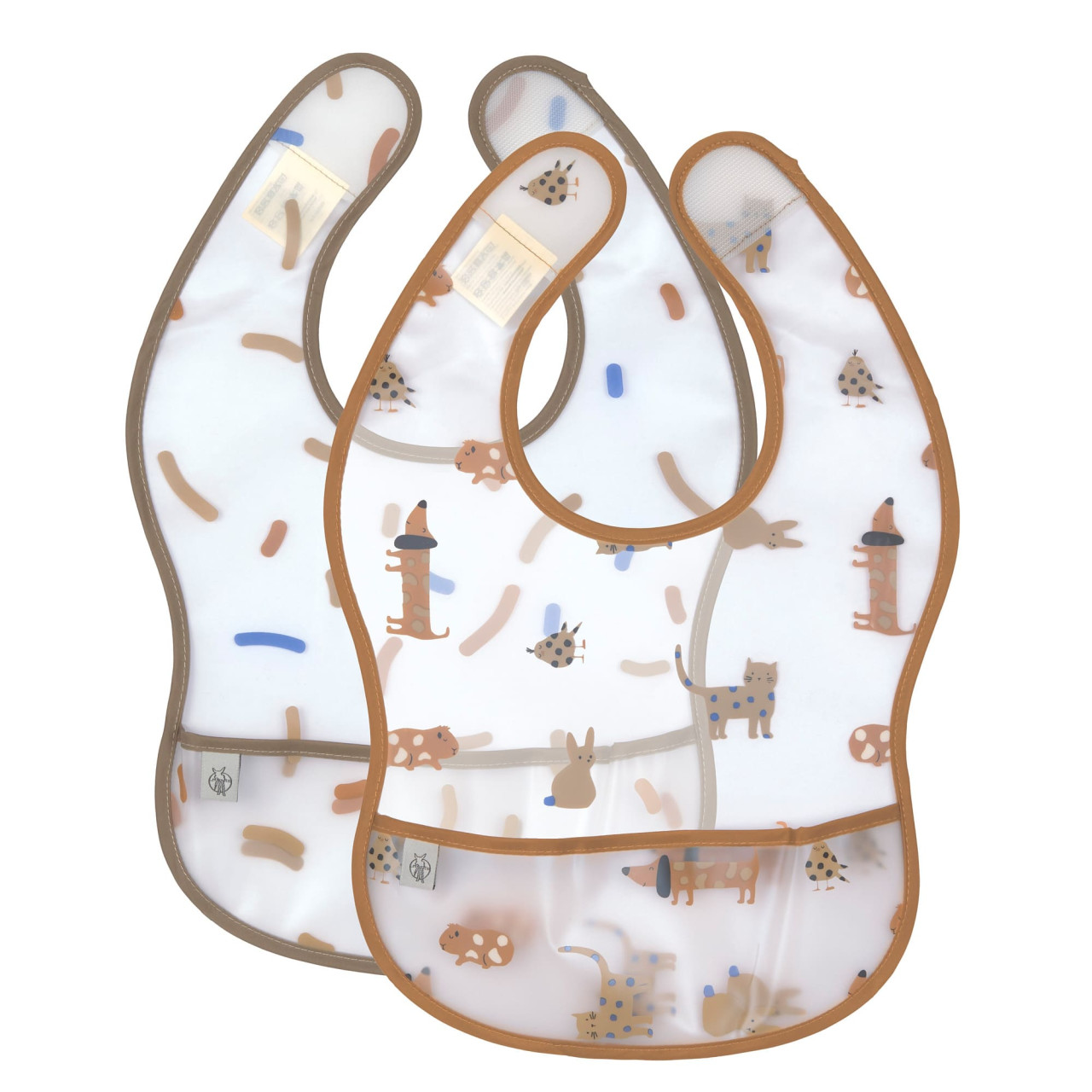 Wipeable bibs (2 pcs), Little Mateys royal blue | Lässig