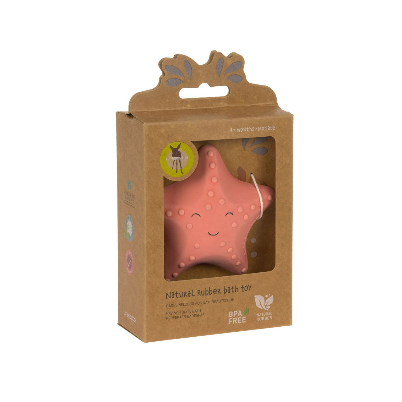 Baby Bath Toy - Natural Rubber, Starfish | Lässig
